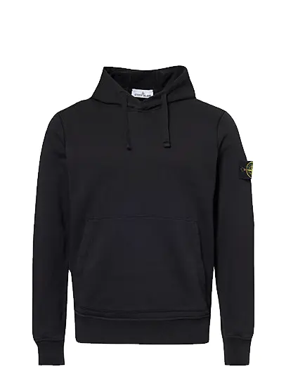 Stone Island Kangaroo-pocket Cotton-jersey Hoody - Black