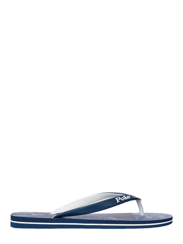 Ralph Lauren Bolt Print Flip Flop - Indigo Shibori Patchwork