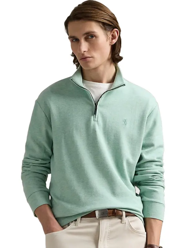 Ralph Lauren Textured Double-knit Pullover - Celadon Heather/nevis
