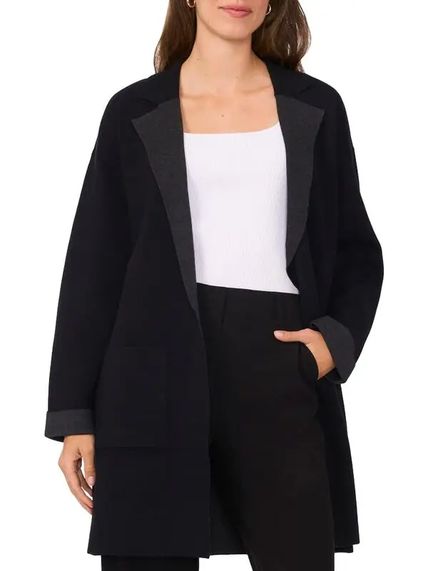 Halogen Open Front Coat - Rich Black