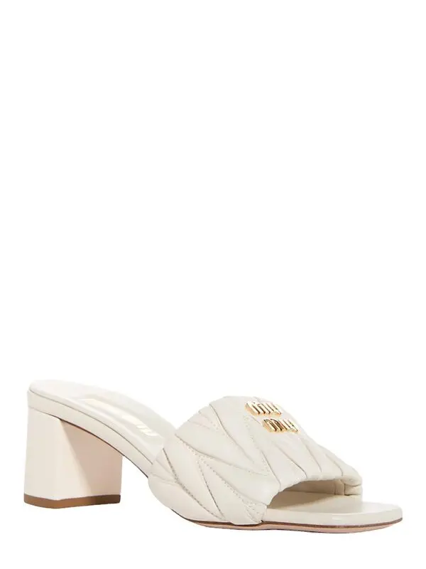 Miu Miu Quilted Slide Sandals - Bianco