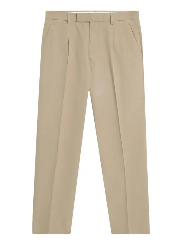 Zegna Pleated Cotton-wool Pants - Nat Sld
