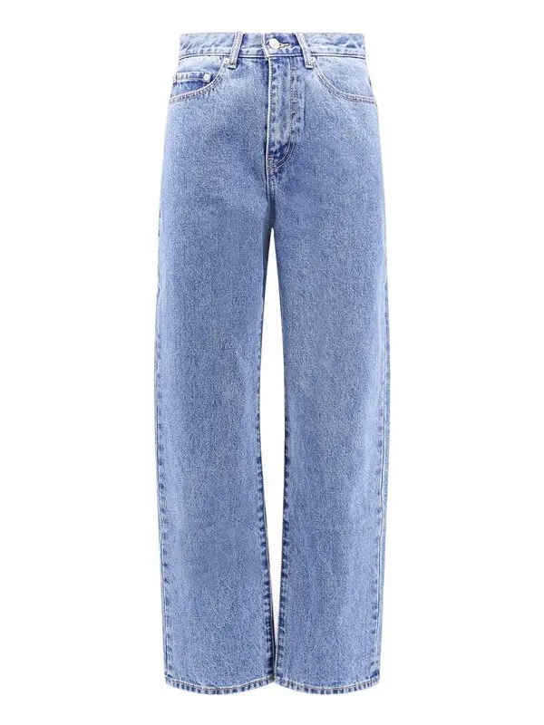 DUNST Cotton Jeans With Logo Patch - Blue