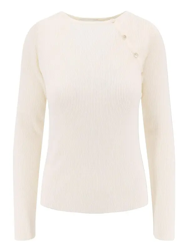 DUNST Ribbed Knit Sweater - Beige