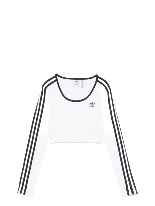 Adidas Cropped 3-stripes T-shirt - White