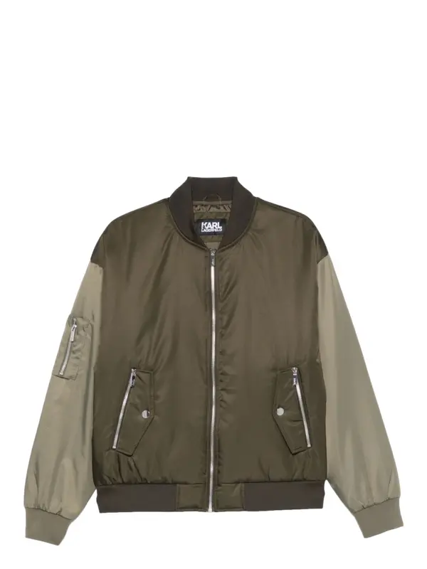 Karl Lagerfeld Two-tone Bomber Jacket - Green