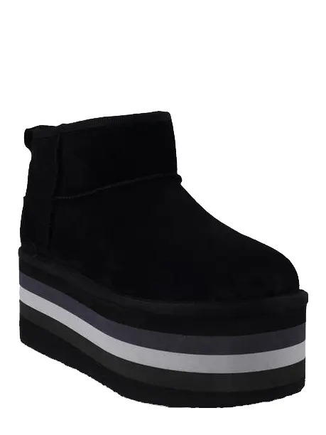 ZIGI Bliss Faux Shearling Platform Bootie - Black