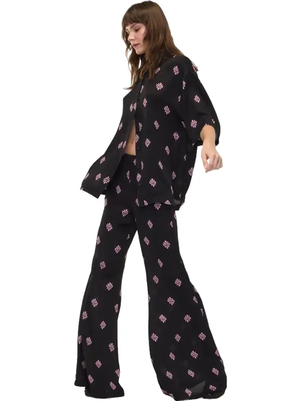 Cynthia Rowley Blake Printed Flare Pants - Red