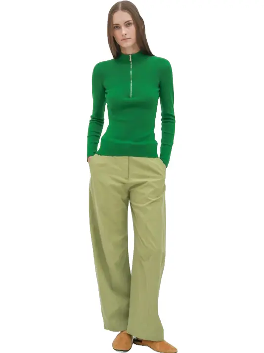 Rosetta Getty Straight Taper Tab Pant - White
