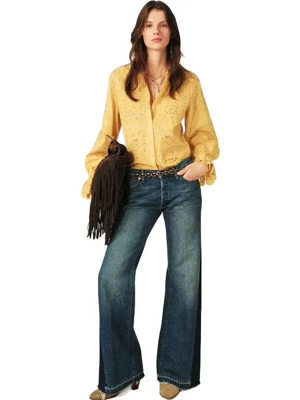 Ba&sh Soraya Puff Sleeve Blouse - Yellow