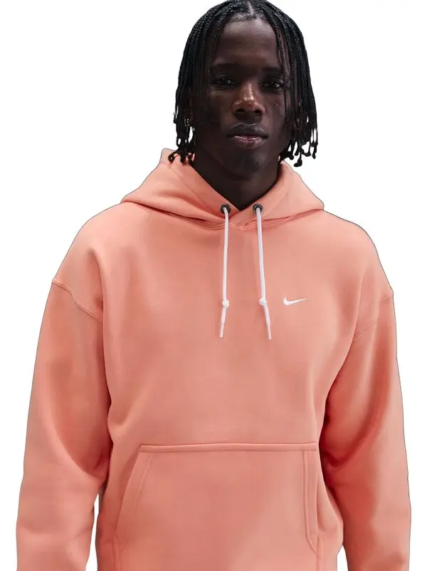 Nike Solo Swoosh Fleece Pullover Hoodie - Orange