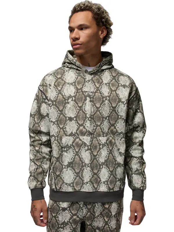 JORDAN Sport Hoop Fleece Dri-fit Printed Pullover Hoodie - White