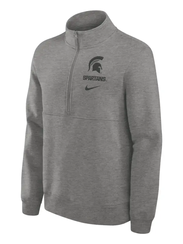 Nike Michigan State Spartans Primetime Club College 1/2-zip Crew - Grey