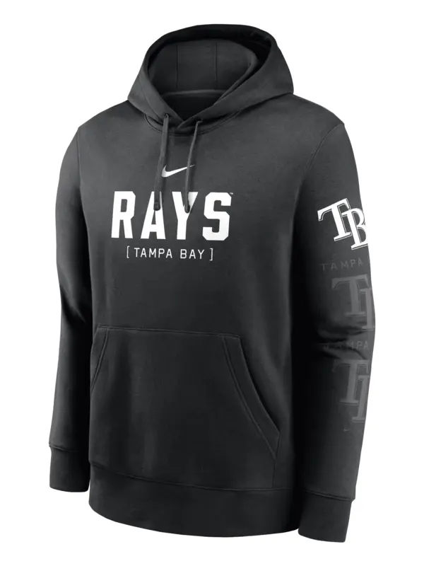 Nike Tampa Bay Rays Fashion Club Mlb Pullover Hoodie - Black