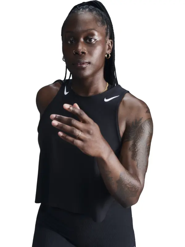 Nike Aeroswift Dri-fit Adv Cropped Running Tank Top - Black