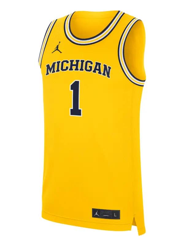 JORDAN Michigan Wolverines Replica Basketball Jersey - Yellow