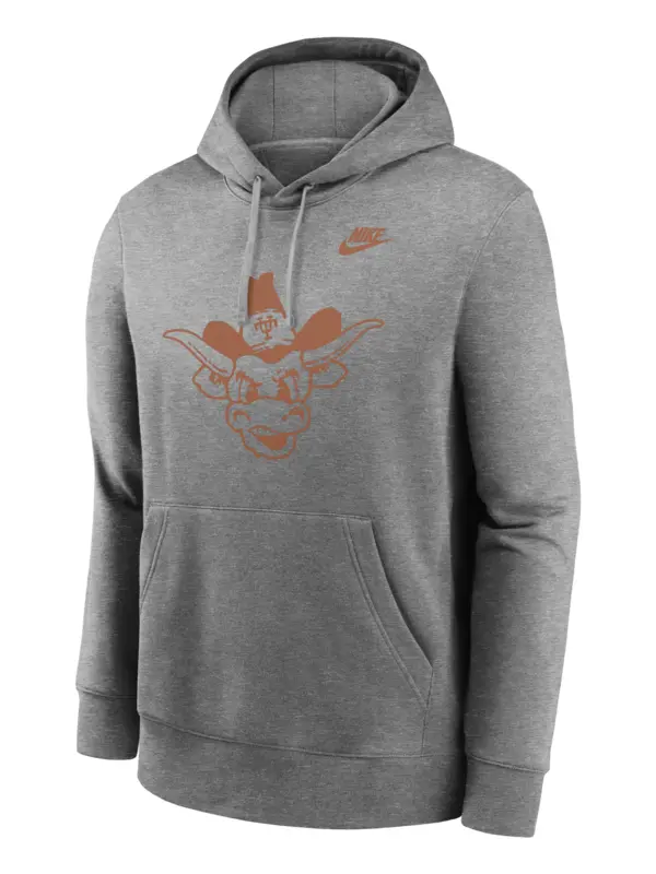 Nike Texas Longhorns Legacy Club Primary Logo Pullover Hoodie - Grey