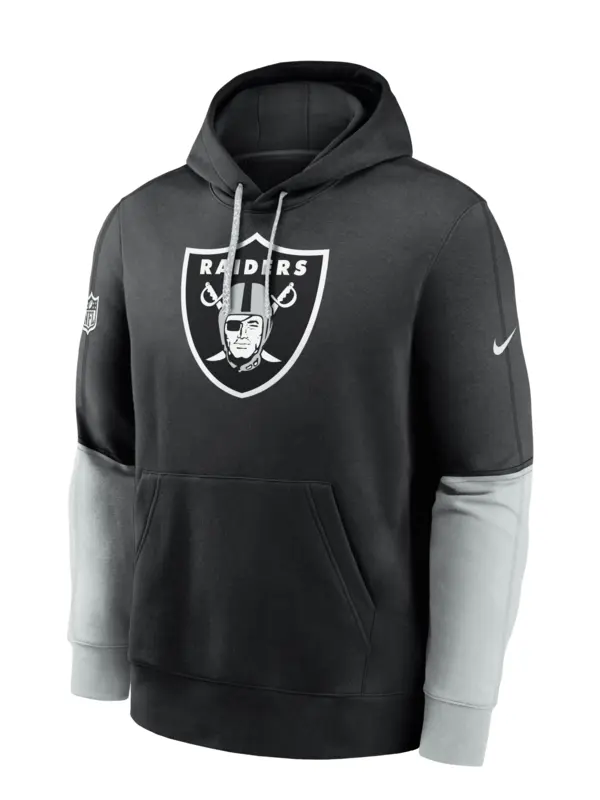 Nike Las Vegas Raiders Sideline Team Issue Club Nfl Pullover Hoodie - Black