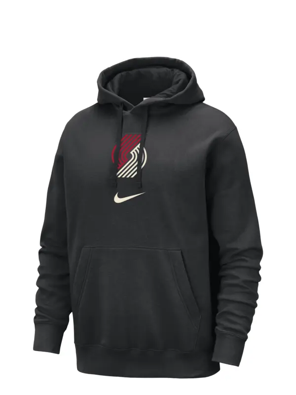 Nike Portland Trail Blazers Club Fleece City Edition Nba Pullover Hoodie - Black