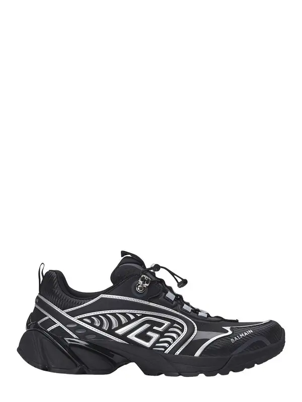 Balmain Cosmic Dust Runner Sneakers - Black/silver