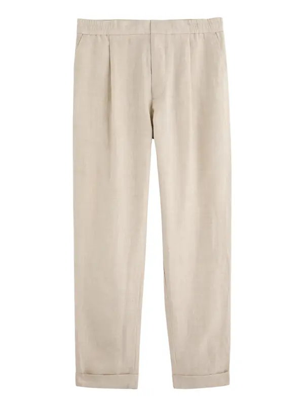 CHE Tapered-leg Linen Trousers - Beige