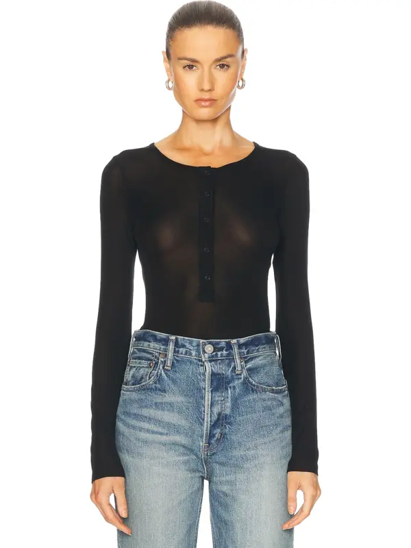 AGOLDE Faustine Henley - Black