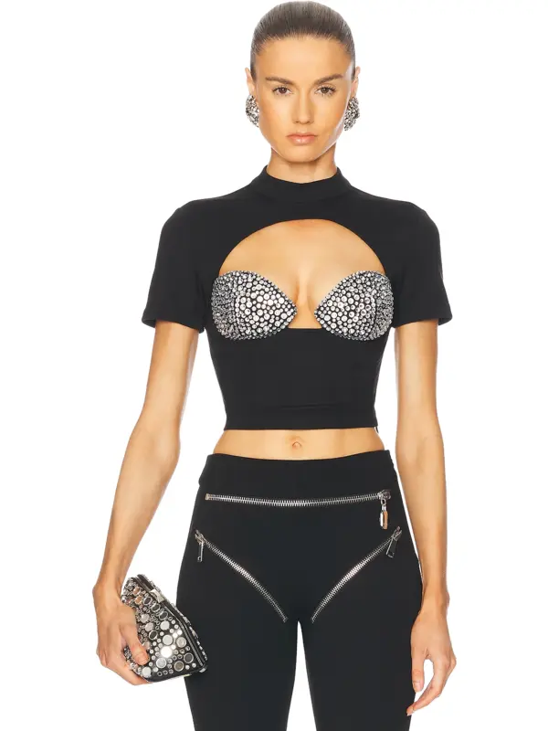 AREA Bustier T-shirt - Black