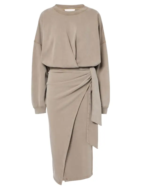 MARANT ETOILE Sandrina Draped Cotton Midi Dress - Green