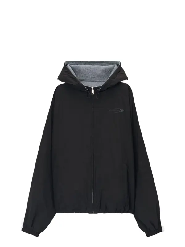 Alexander Wang Reversible Raglan Zip Hoodie - Black