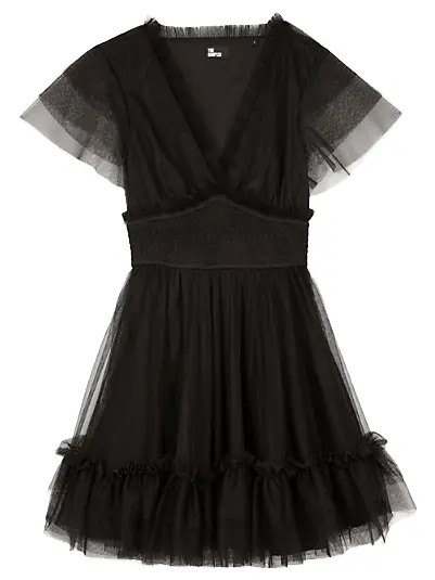 The Kooples Tulle Mini Dress - Black