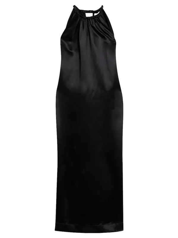 LOULOU STUDIO Morene Silk-blend Charmeuse Midi Dress - Black