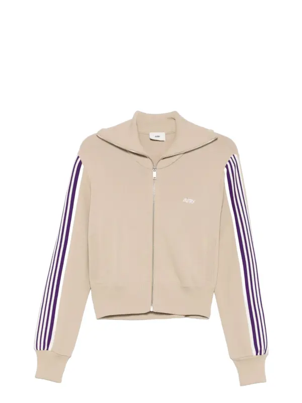 AUTRY Knitted Zip-up Sweatshirt - Neutrals