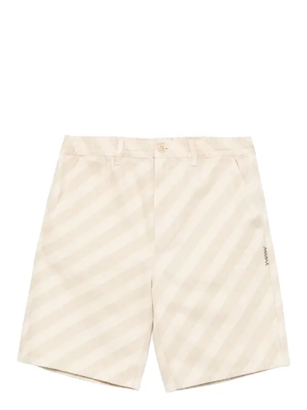 Marni Striped Denim Shorts - Neutrals