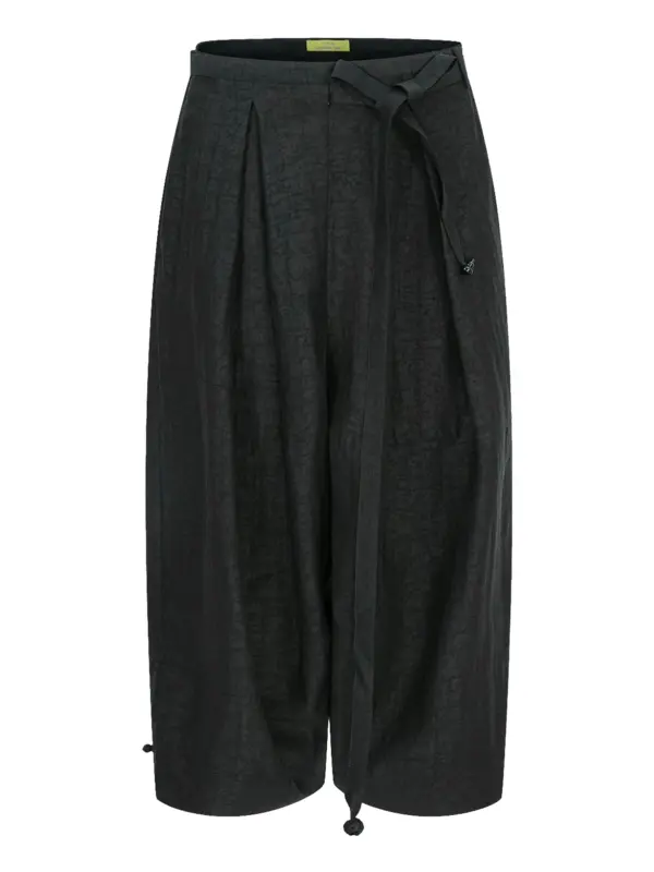 Shanghai Tang X Chen Silk Gauze Trousers - Black