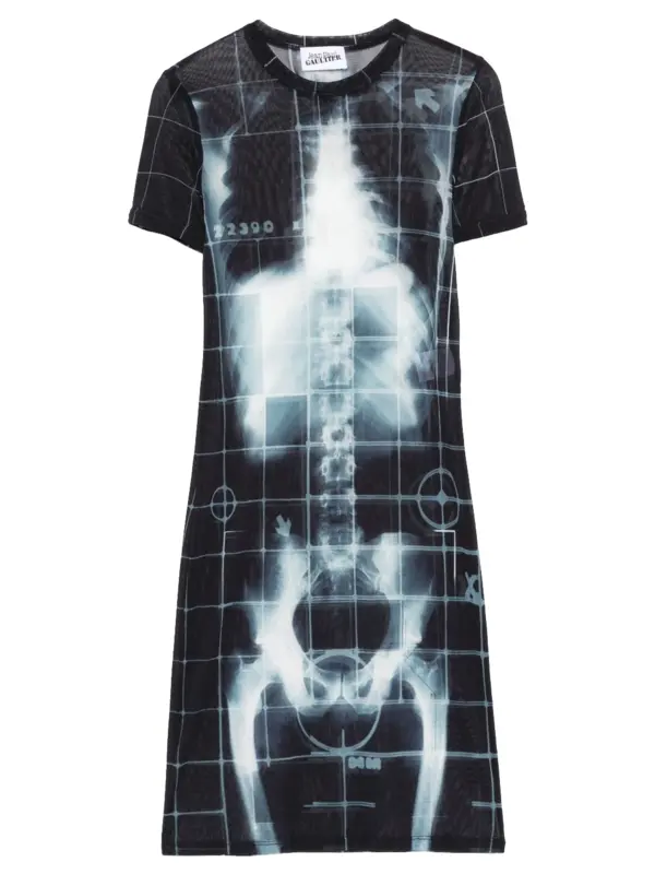 Jean Paul Gaultier Squeletor Mini Dress - Black