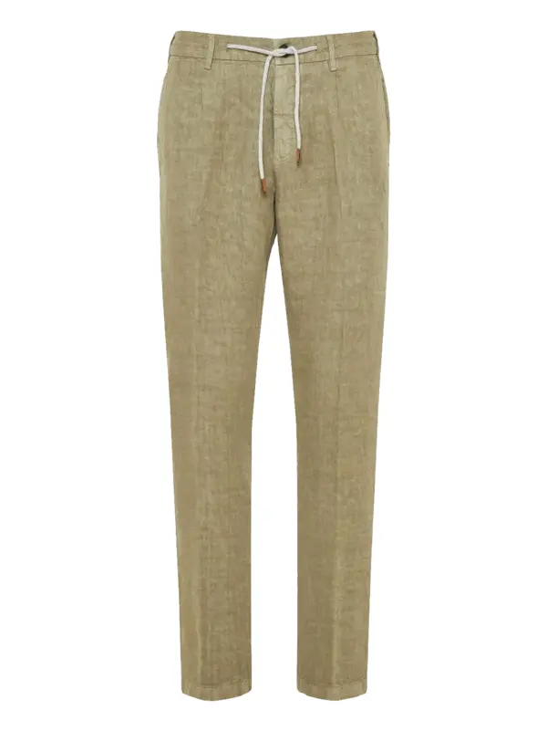 Eleventy Drawstring Tapered Trousers - Green
