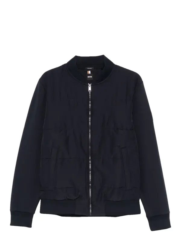 Hugo Boss Logo-patch Bomber Jacket - Blue