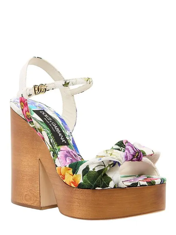 Dolce & Gabbana Knotted Platform Sandals - Flowers
