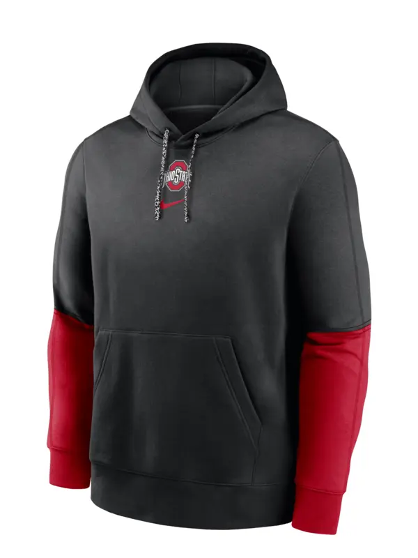 Nike Ohio State Buckeyes Sideline Team Issue Club College Pullover Hoodie - Black