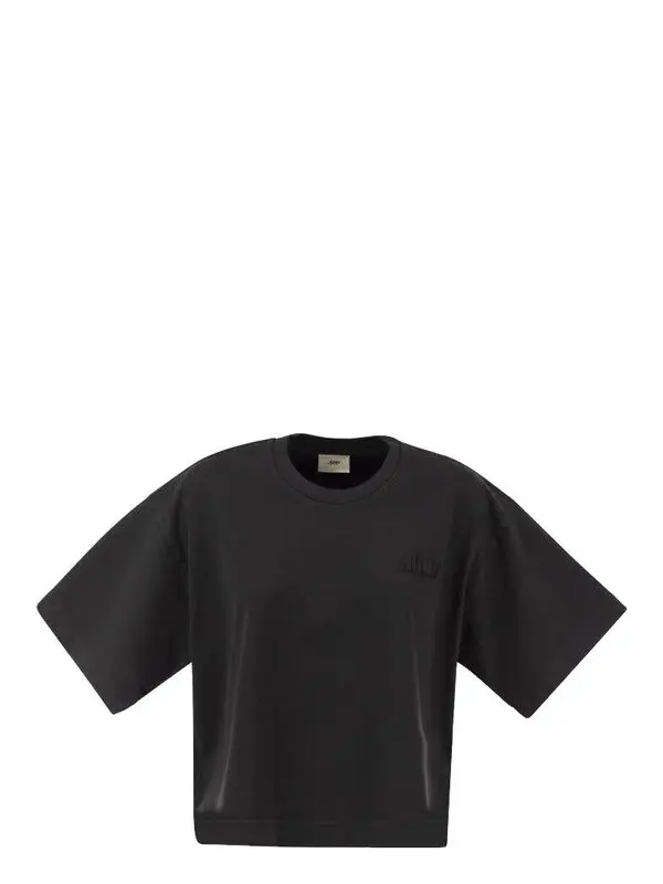 AUTRY Boxy T-shirt With Logo - Black