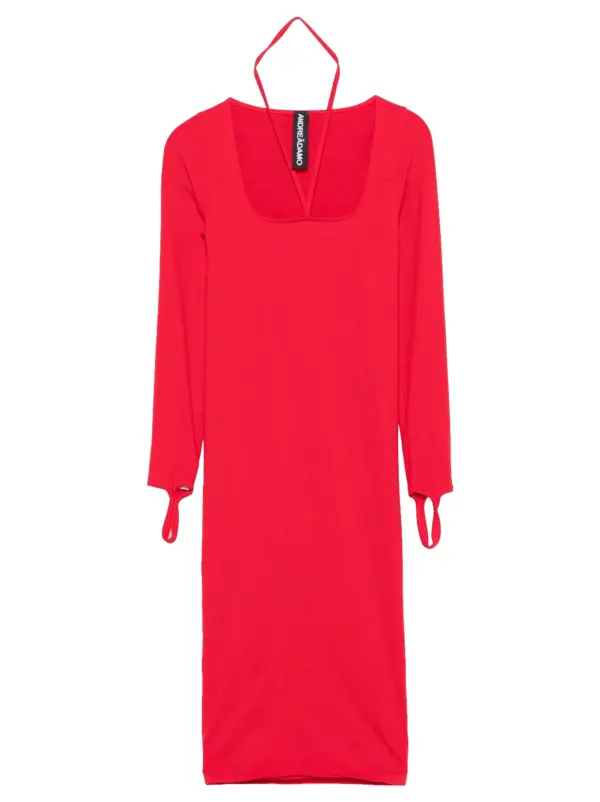 ANDREĀDAMO Sculpting Jersey Midi Dress - Red
