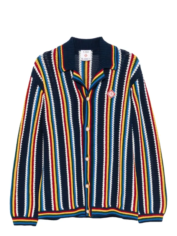 Casablanca Crochet-knit Cardigan - Blue