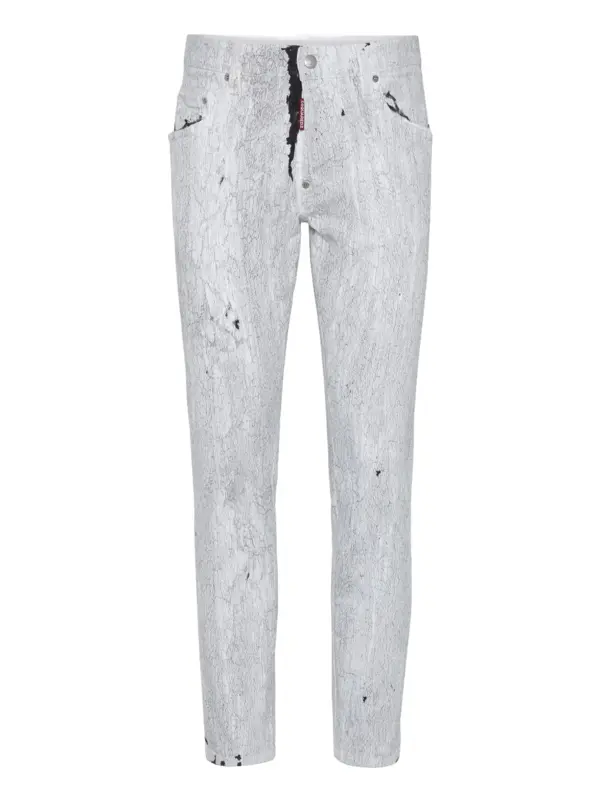 Dsquared2 Crinkled Slim Jeans - White
