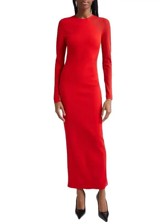 Stella McCartney Miracle Long Sleeve Knit Dress - Lipstick Red