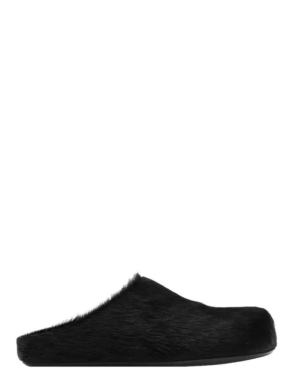 Marni Calfskin Fussbett Sabot Mule - Black