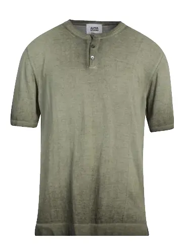 Alpha Studio Knitted Tie-dyed Crewneck Top - Sage Green