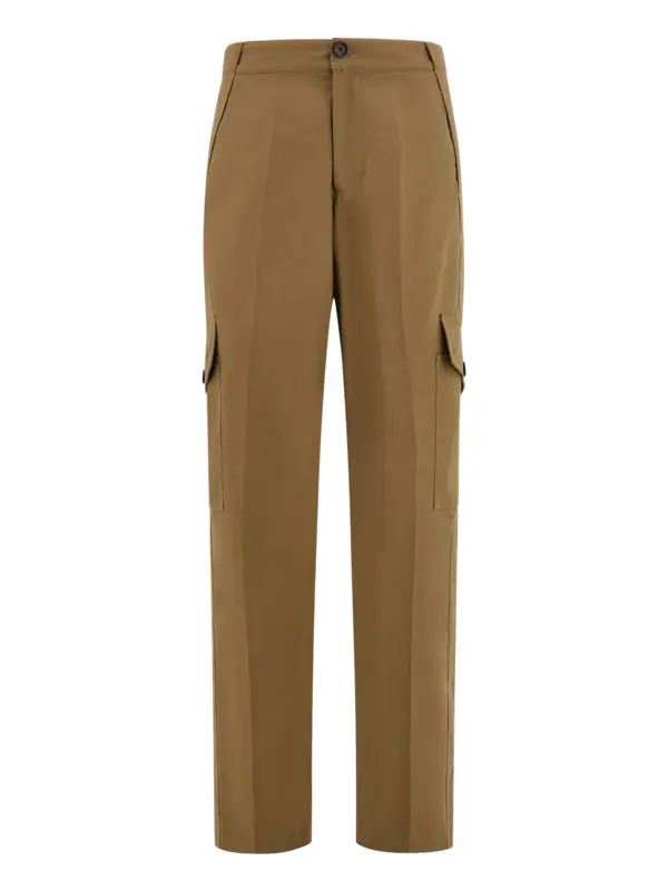 FERRAGAMO Cotton Canvas Cargo Trousers - Green