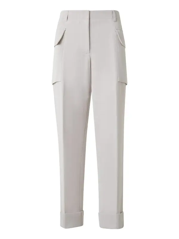 Akris Marley Cropped Cotton-linen Cargo Pants - Greige