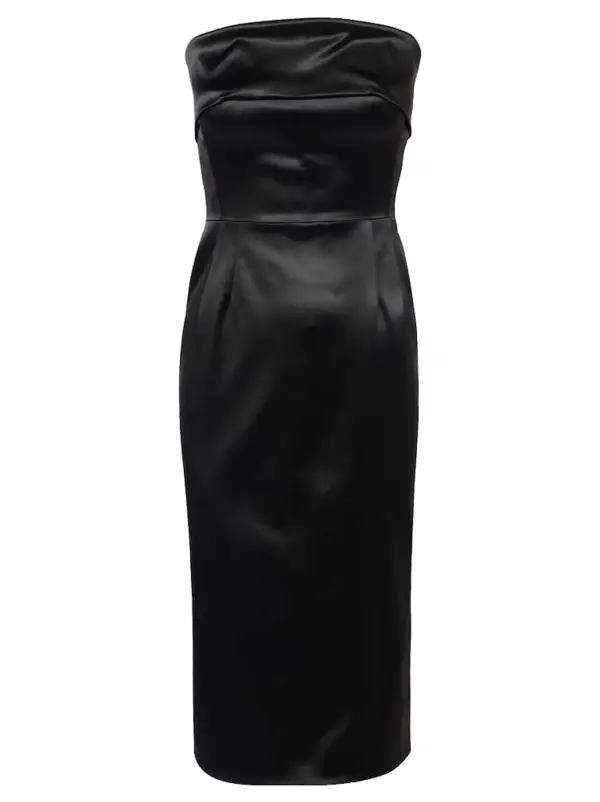 Dolce & Gabbana Satin Bustier Dress - Black