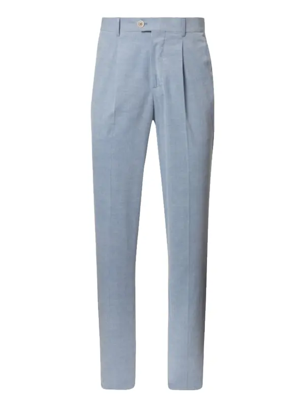 Brunello Cucinelli Straight Leg Cotton Pants - Blue